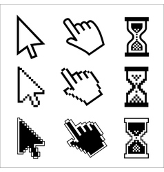 Set different mouse cursors Royalty Free Vector Image