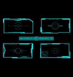 Hud virtual futuristic elements set green object Vector Image
