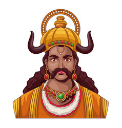 Ravana king silhouette Royalty Free Vector Image