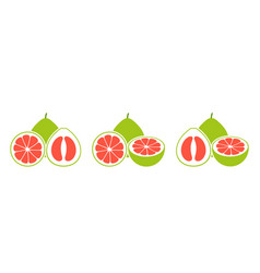 Pomelo logo design template fresh fruit Royalty Free Vector