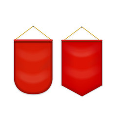 Red pennant 3d realistic textile flag heraldic Vector Image