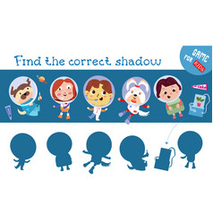 Find the correct shadow cute detective mice Vector Image