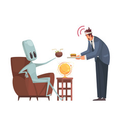 Alien fight cartoon Royalty Free Vector Image - VectorStock