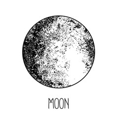 Vintage hand drawn moon with lunar Royalty Free Vector Image