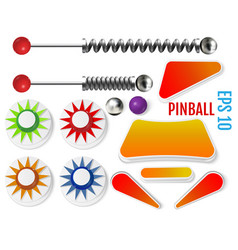 Pinball elements realistic set with different Vector Image