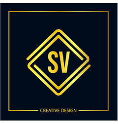 Initial letter sv logo template design Royalty Free Vector