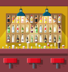 Bar in evening metropolis cartoon interior Vector Image