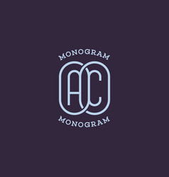 Ac logo monogram with triangle and hexagon modern Vector Image