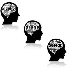 Drugs and addiction icons Royalty Free Vector Image