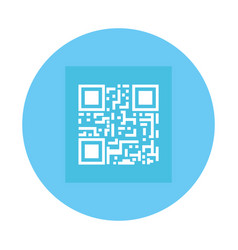 Classic qr code in frame circular Royalty Free Vector Image