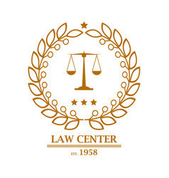 Law firm office center logo design Royalty Free Vector Image