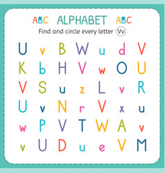 Find and circle every letter o worksheet for Vector Image