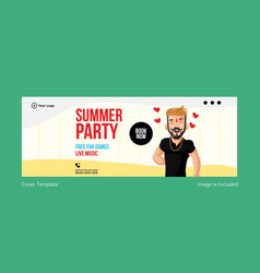 Beach summer party cover page Royalty Free Vector Image