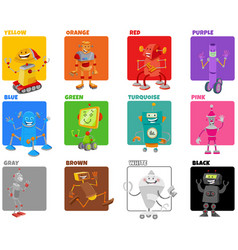 Basic colors set with cartoon children characters Vector Image