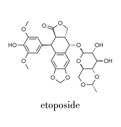 Etoposide cancer chemotherapy drug molecule Vector Image