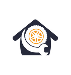 Tire repair shop logo design Royalty Free Vector Image