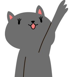 Black cat that guides you pointing your finger Vector Image