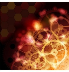 Abstract red circle technology background on hi Vector Image