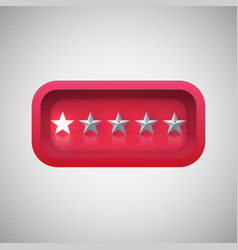 Glowing red star rating in a realistic shiny box Vector Image