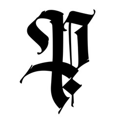 Letter p in gothic style alphabet the symbol Vector Image