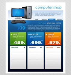 Computer shop web template Royalty Free Vector Image
