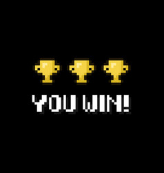 Pixel art 8-bit red cup with drink Royalty Free Vector Image