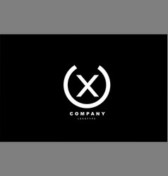 X alphabet letter icon logo black and white Vector Image