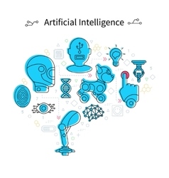 Vintage artificial intelligence poster Royalty Free Vector