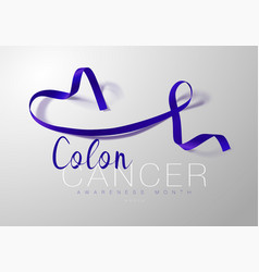Colon cancer awareness calligraphy poster design Vector Image