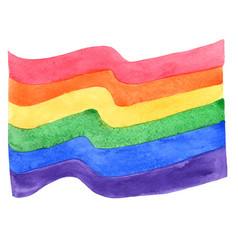 Colorful rainbow flag banner watercolor Royalty Free Vector