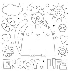 Life is beautiful coloring page Royalty Free Vector Image