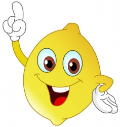 Sour pucker face lemon cartoon character Vector Image