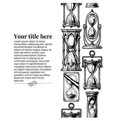 Skeleton hand with a retro hourglass Royalty Free Vector