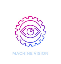 Machine vision icon with gears design Royalty Free Vector