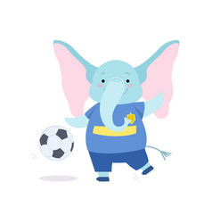 Cute elephant standing on stage with ball funny Vector Image
