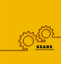 Yellow background with gears symbols Royalty Free Vector