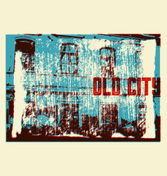 Old city typographic vintage poster design Vector Image