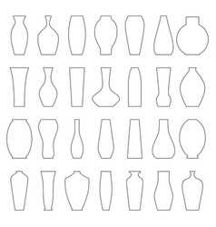 Thin line vases set Royalty Free Vector Image - VectorStock