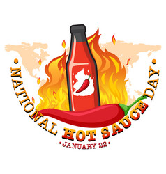 National hot sauce day banner design Royalty Free Vector