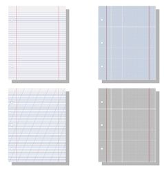 Exercise book paper page with lines Royalty Free Vector