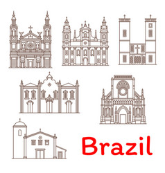Rio de janeiro brazil city map with landmarks Vector Image