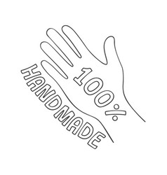 100 handmade icon percent hand made Royalty Free Vector