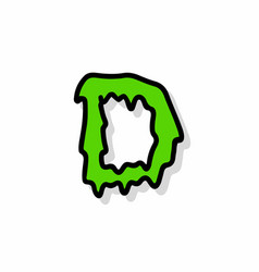 Scary horror logo letter d Royalty Free Vector Image