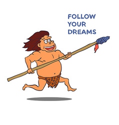 Funny caveman cartoon Royalty Free Vector Image