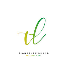 T l tl initial letter handwriting and signature Vector Image