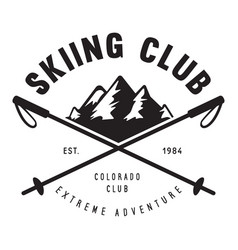 Vintage ski or winter sports logo badge emblem Vector Image