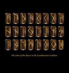 Golden rune metal runes Royalty Free Vector Image