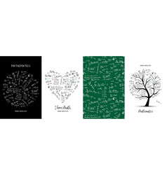 Art tree with math symbols for your design Vector Image