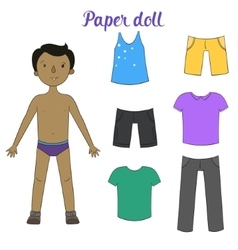 Paper doll boy and clothes Royalty Free Vector Image