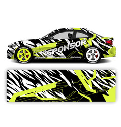 Racing car wrap design custom livery Royalty Free Vector